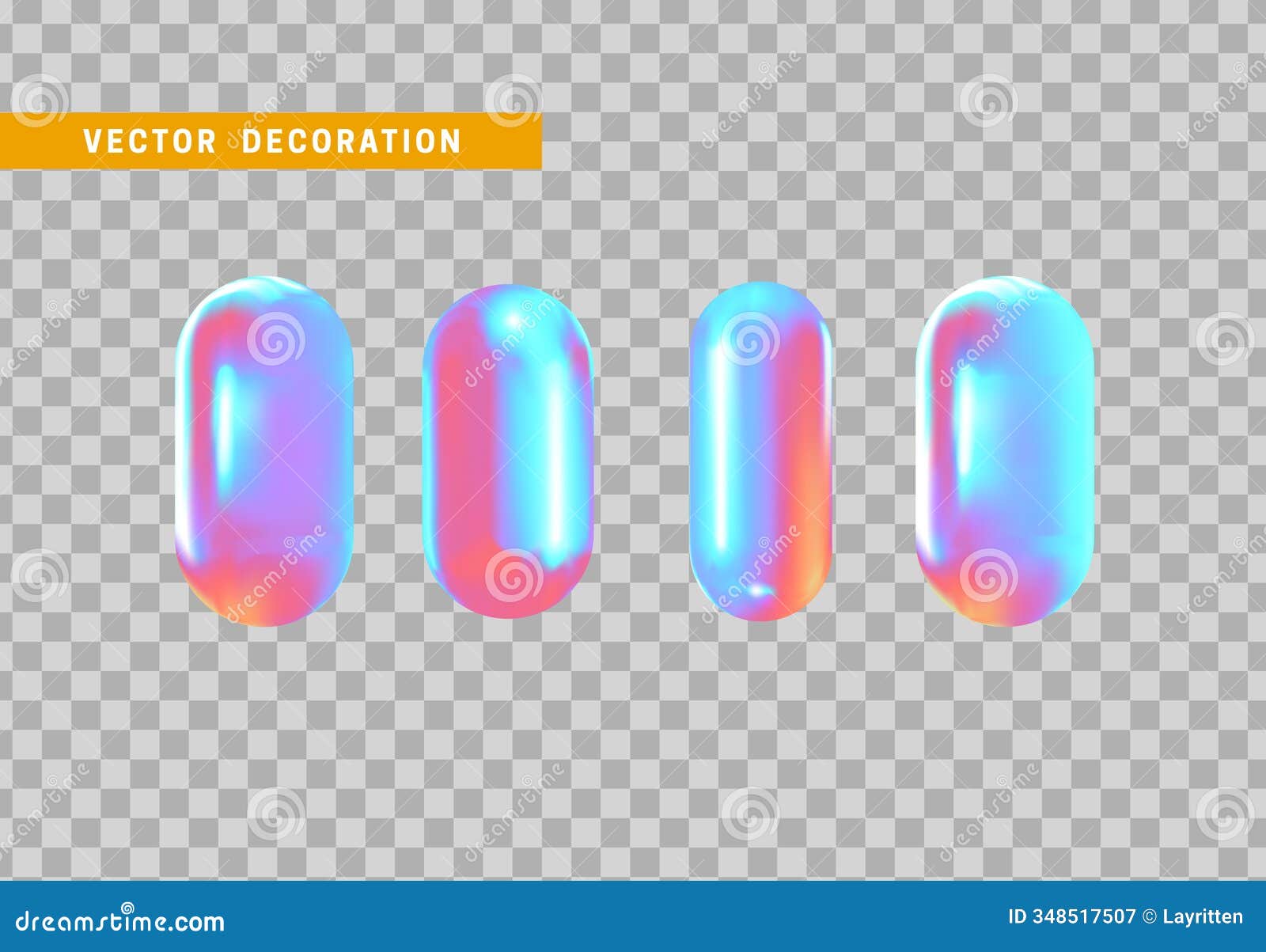 Set 3d Shape Isolated Capsule on Transparent Background Stock ...