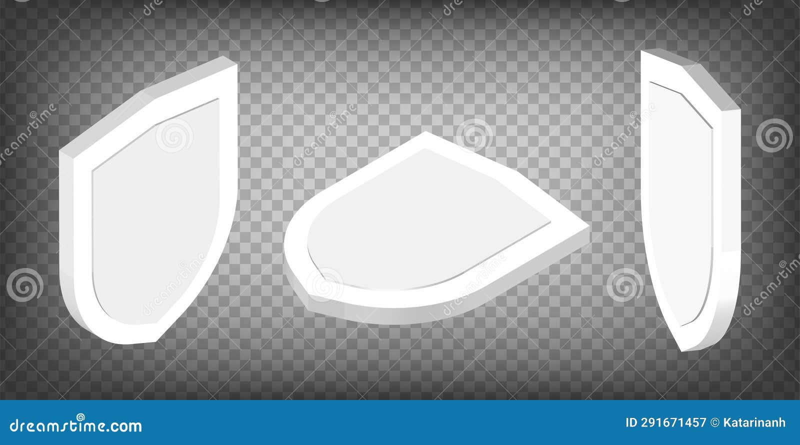 Set of 3d Shield on Transparent Background. Shield 3d Icon Illustration ...