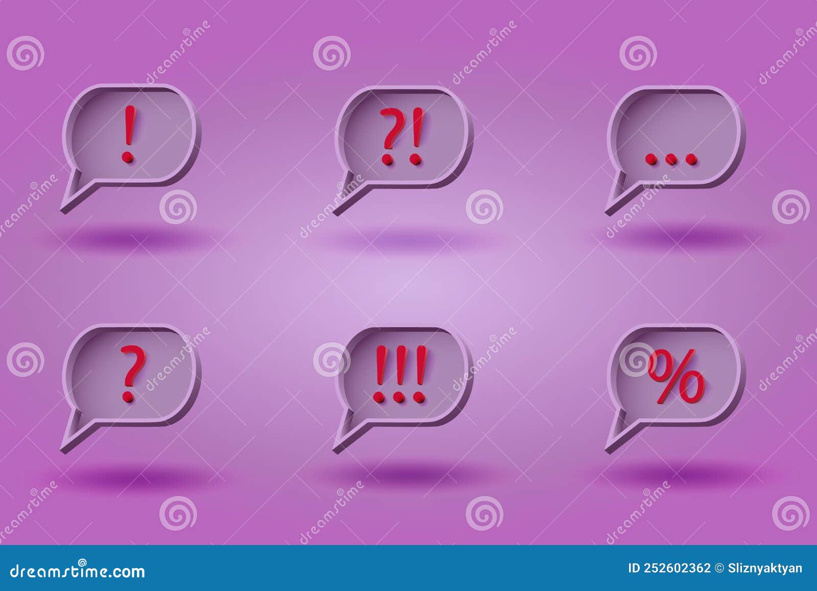 Set of 3d Speech Bubbles with Punctuation Marks Stock Vector ...
