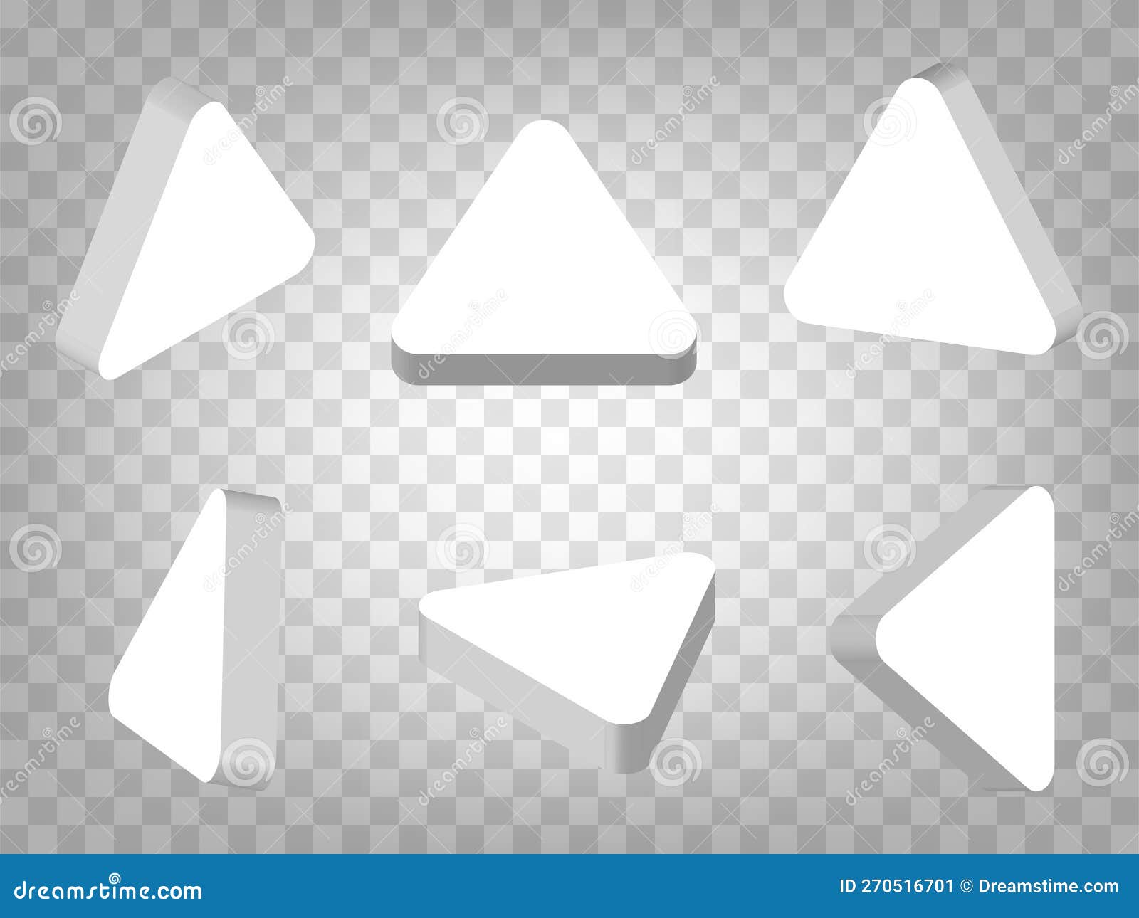 Set of 3d Triangular Prism on Transparent Background. Triangles 3d Icon ...