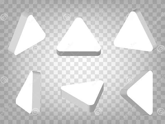 Set of 3d Triangular Prism on Transparent Background. Triangles 3d Icon ...
