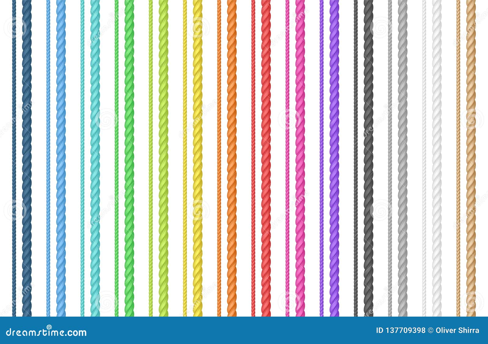 Rope String Colorful Realistic Vector Illustration Set Stock Vector ...