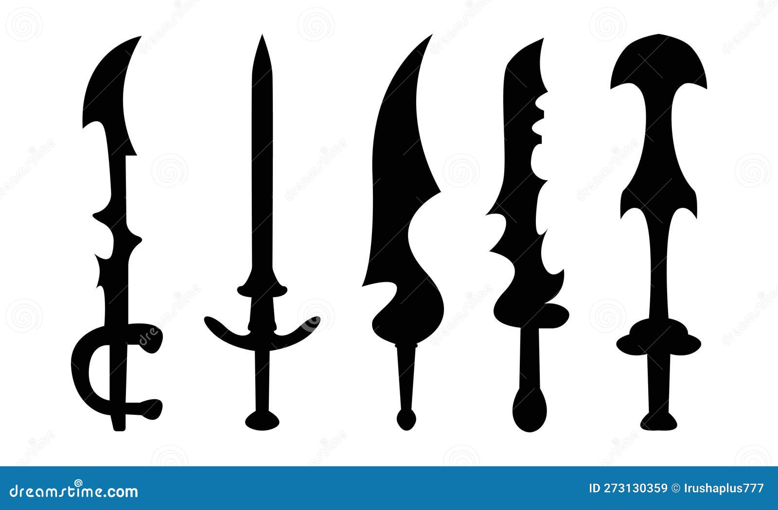 Vintage Daggers Set. Hand Drawn Sketch Style Medieval Weapon Collection ...