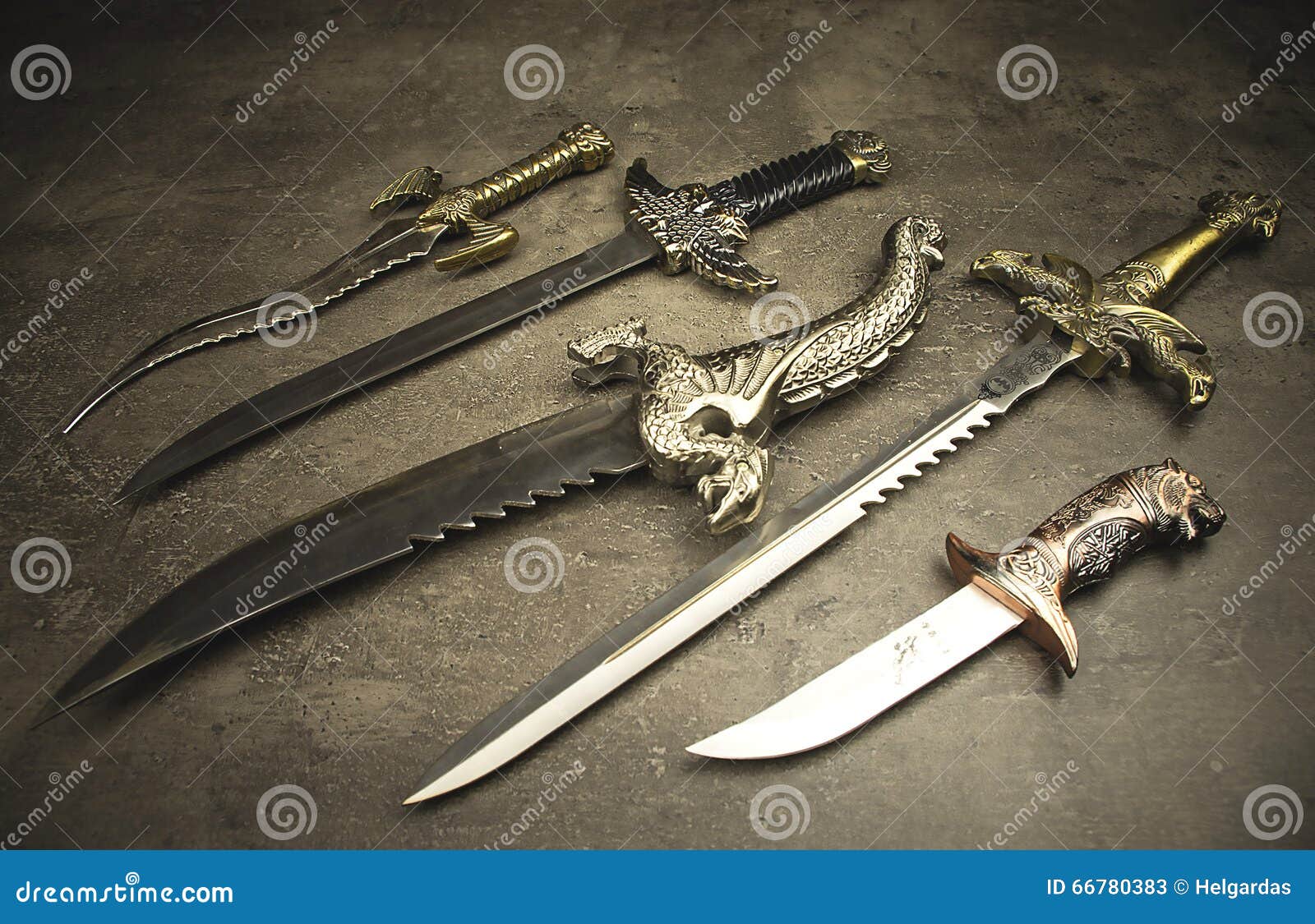 Set of Daggers stock image. Image of historic, grey, combat - 66780383
