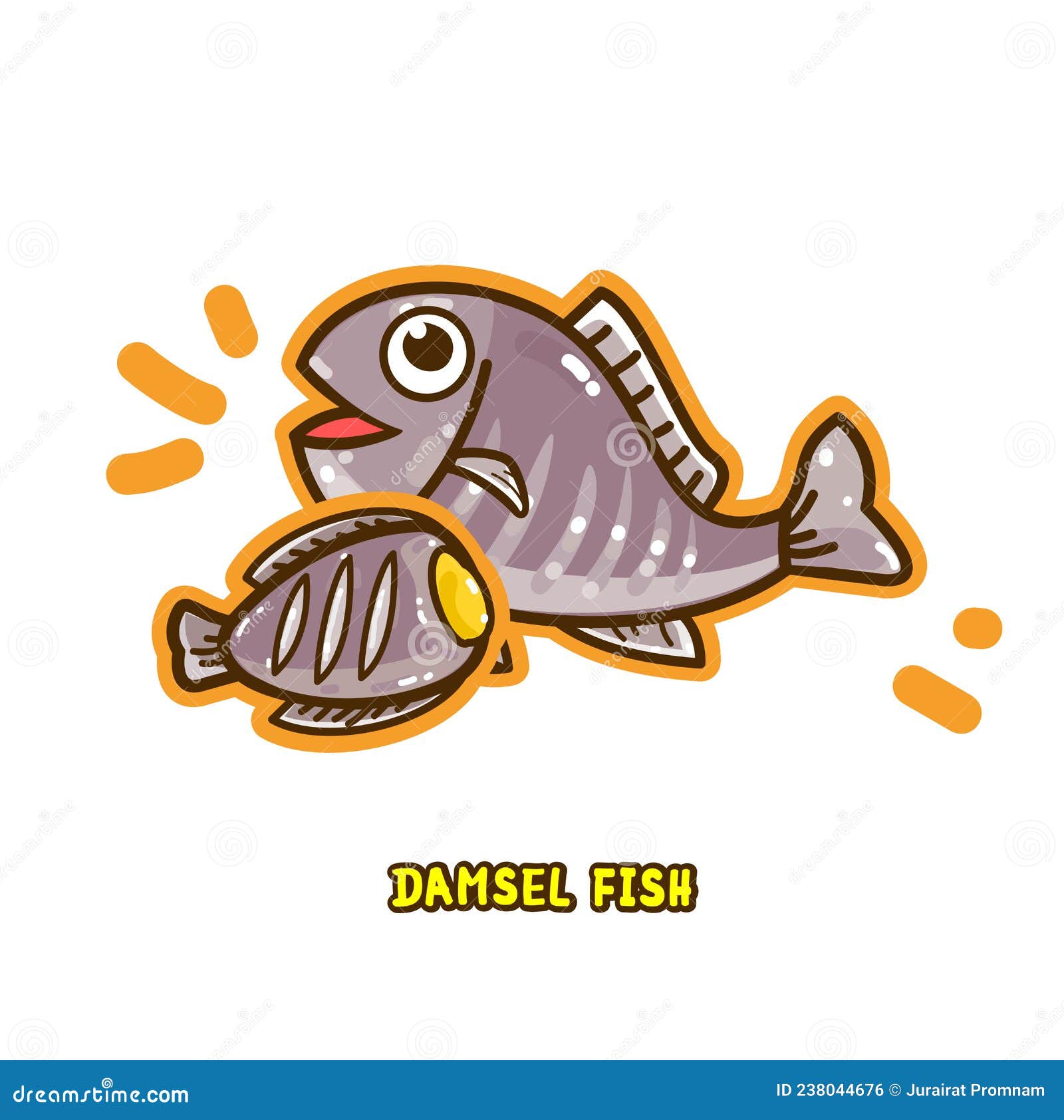 Logo Damsel Fish Character Vector Stock Vector - Illustration of ...