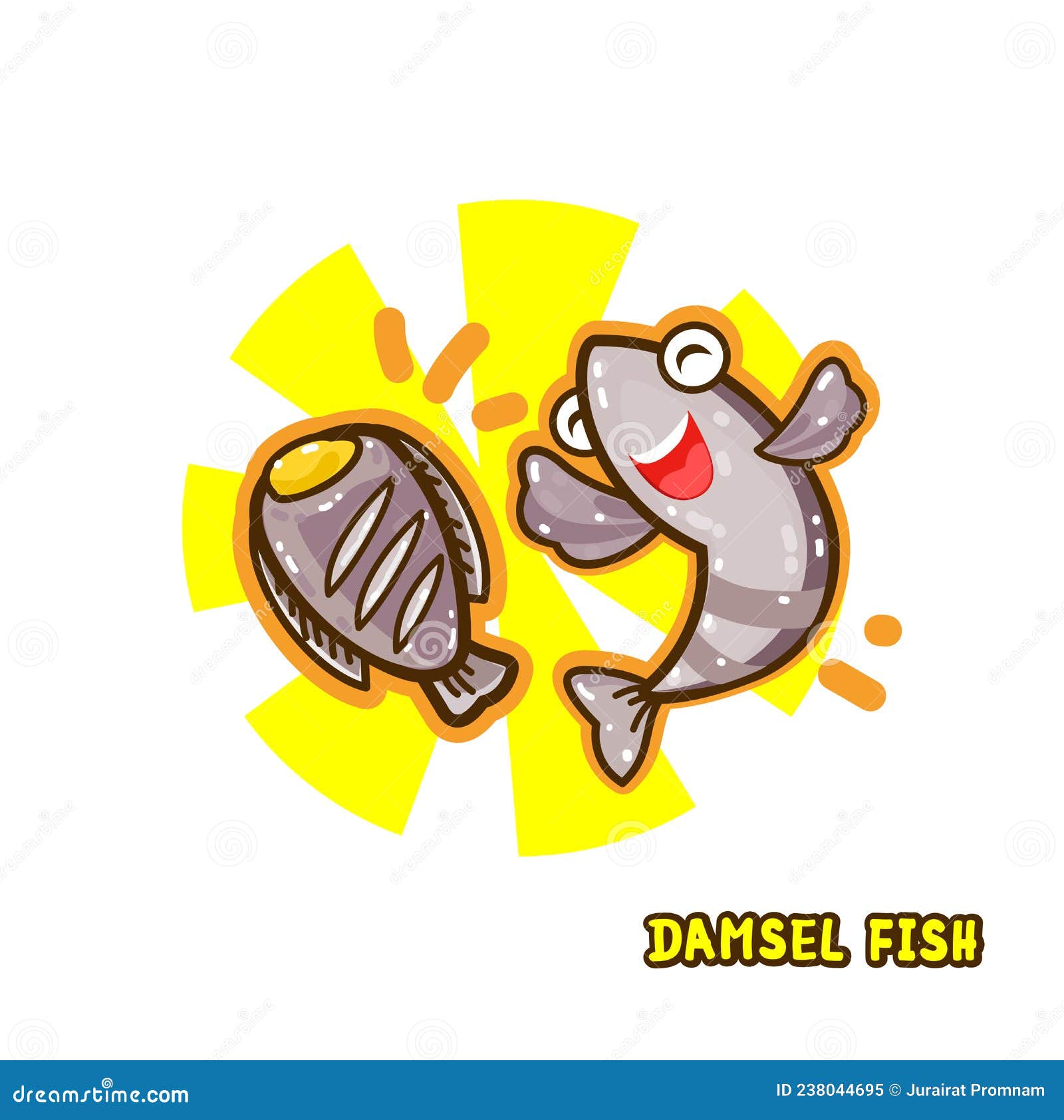 Logo Damsel Fish Character Vector Stock Vector - Illustration of ...