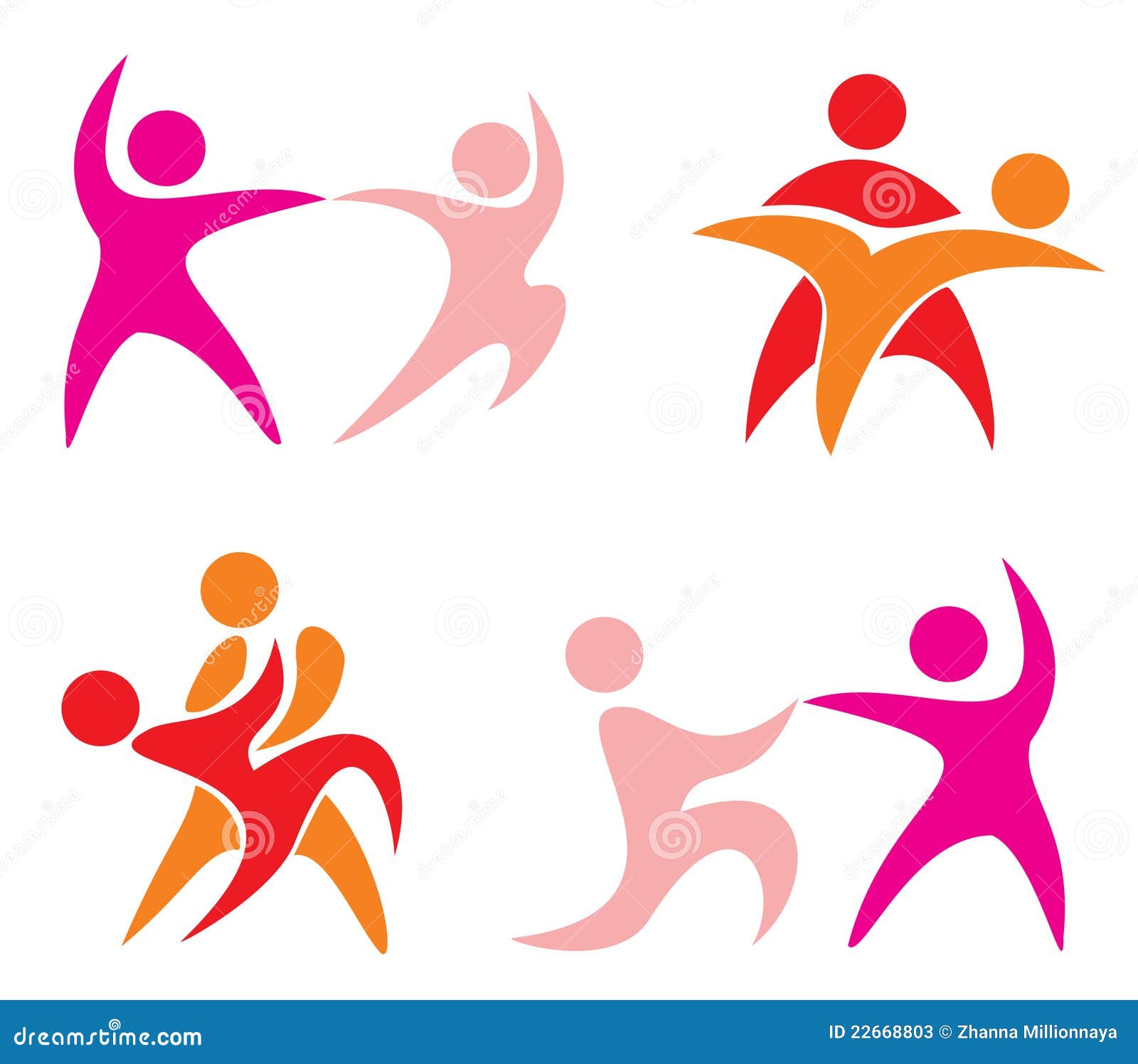 Set of Dancing Couple Symbols. Stock Vector - Illustration of icon ...