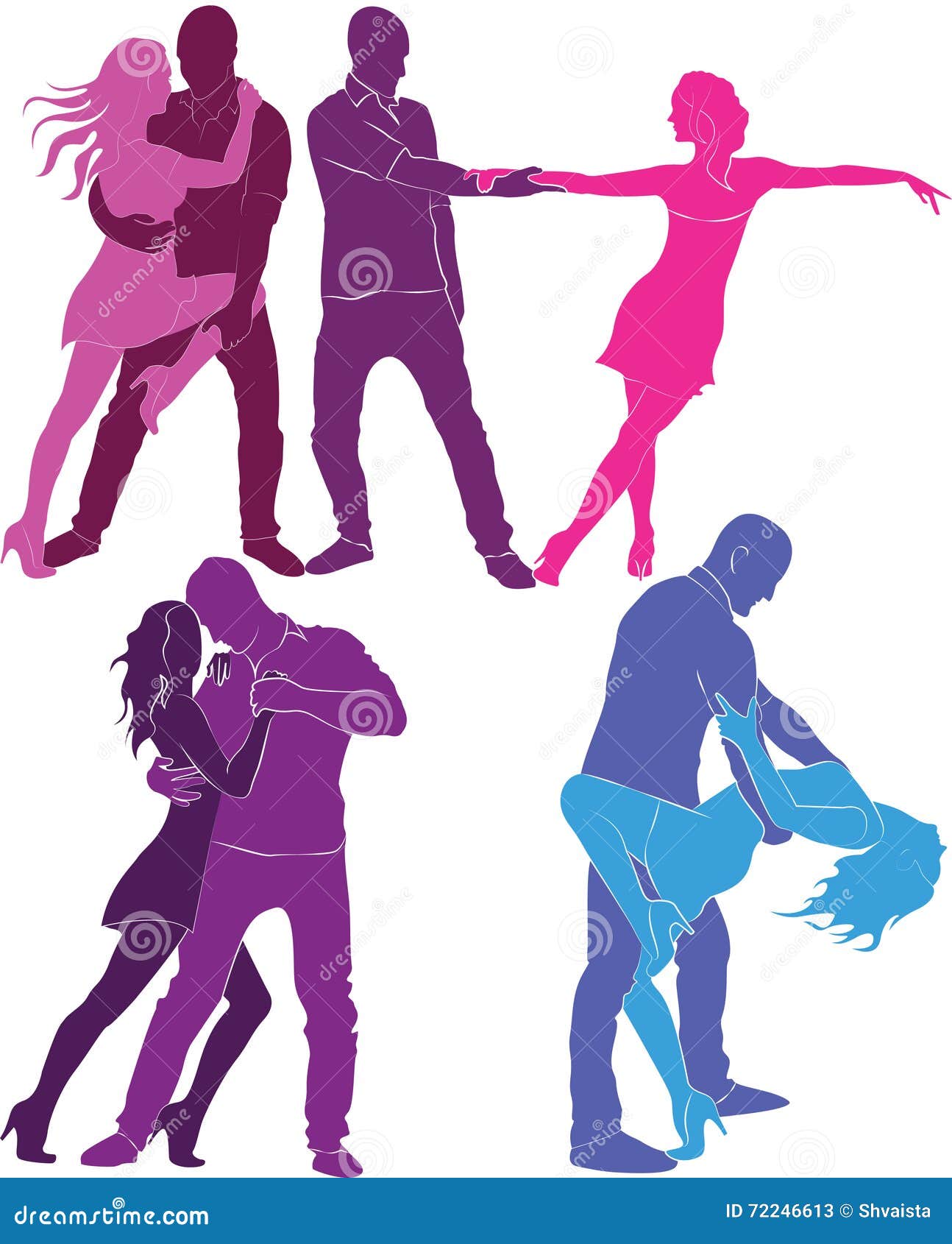 Set Of Dancing Couples. Cartoon Vector | CartoonDealer.com #72246613