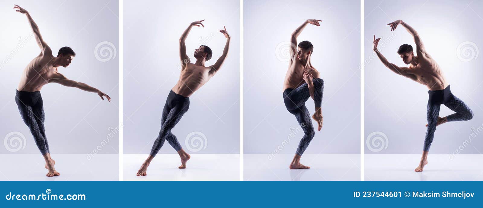 Set of Dancing Man in Different Choreographic Positions. Ballet Dancers ...