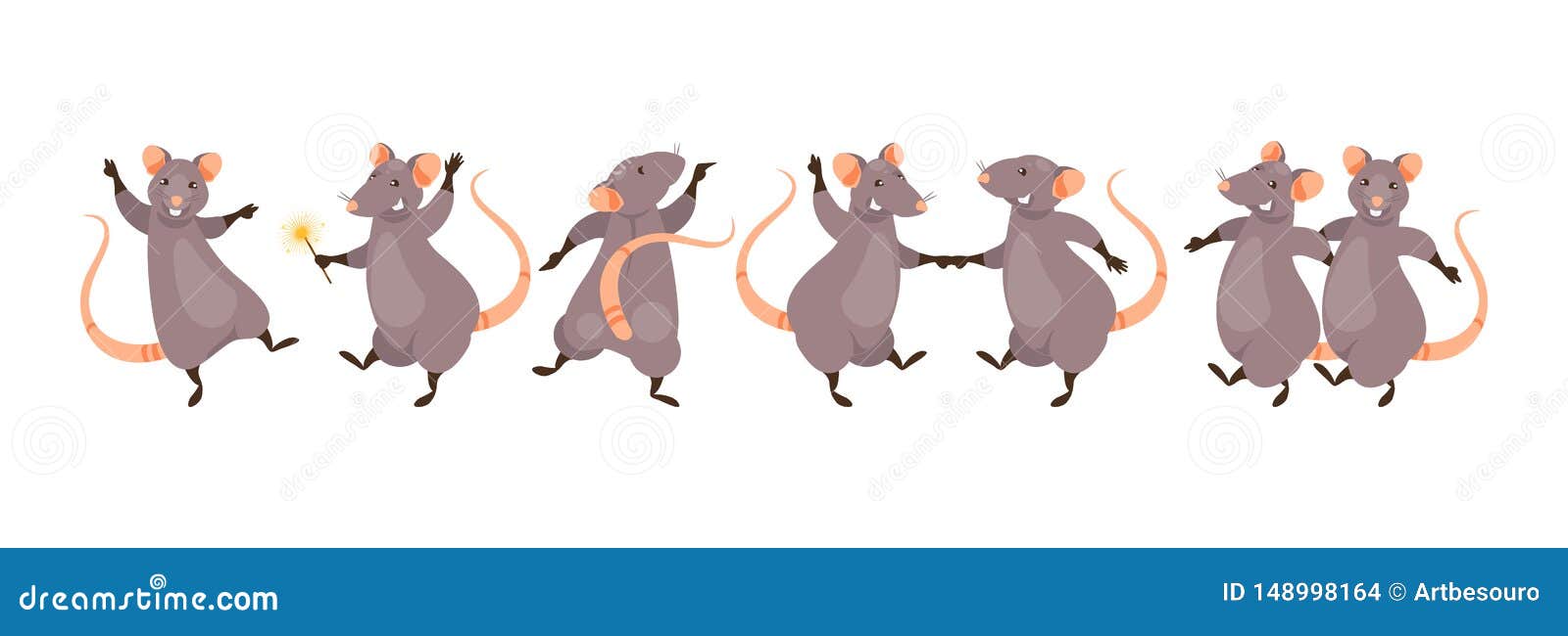 Dancing rats vector stock vector. Illustration of mice - 148998164