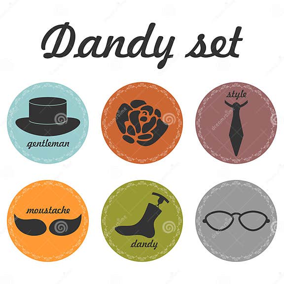 Set of dandy icons stock vector. Illustration of style - 27208904