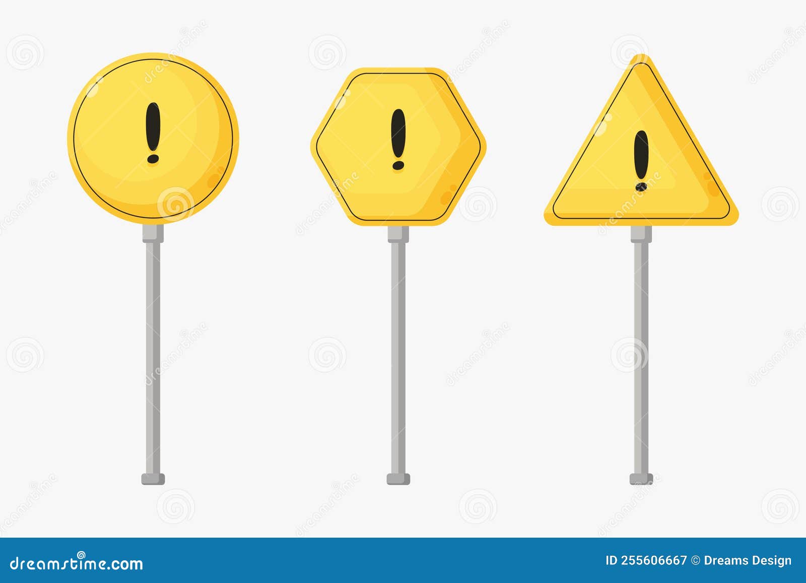 Set of Danger Warning Signs Stock Vector - Illustration of hazard ...