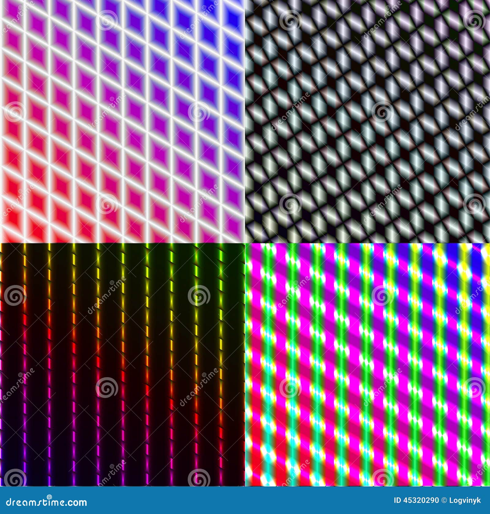 Set of Dark Abstract Spectrum Background Lines. Stock Vector ...