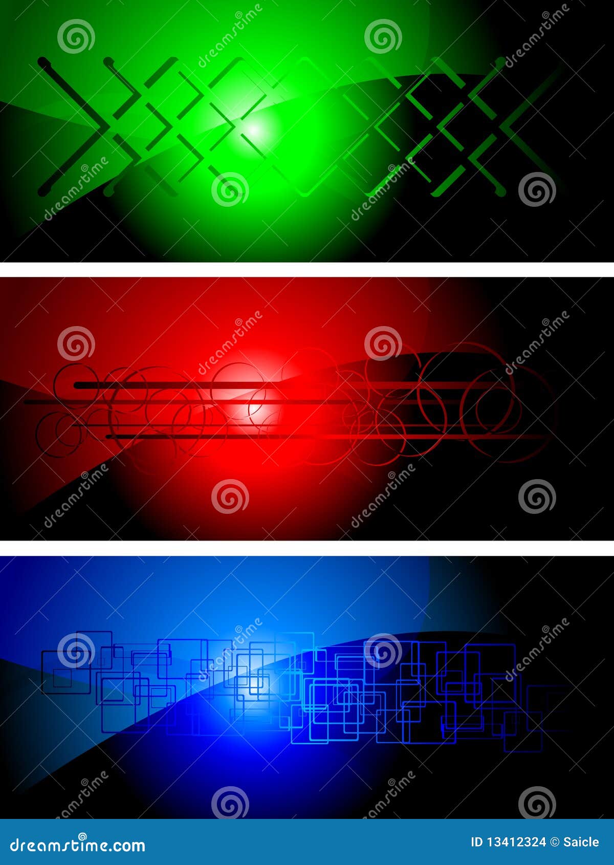 Set of Dark Banners, Eps 10 Stock Vector - Illustration of concept ...