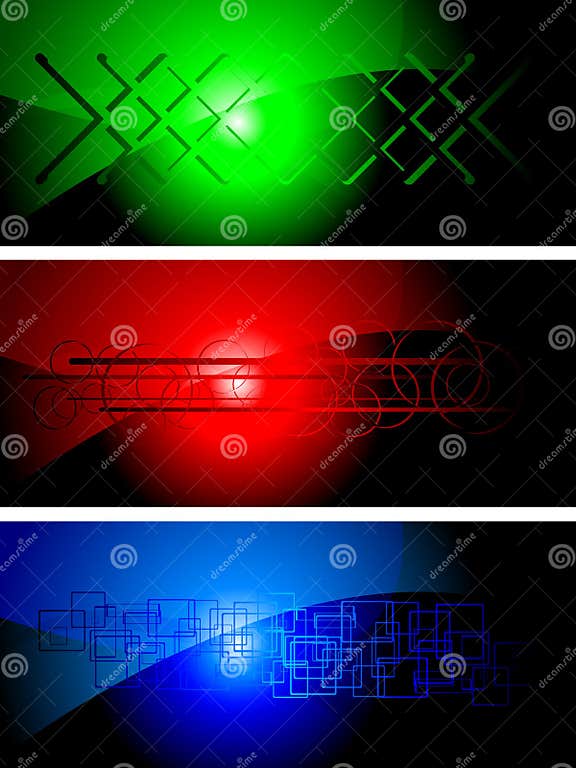 Set of Dark Banners, Eps 10 Stock Vector - Illustration of concept ...