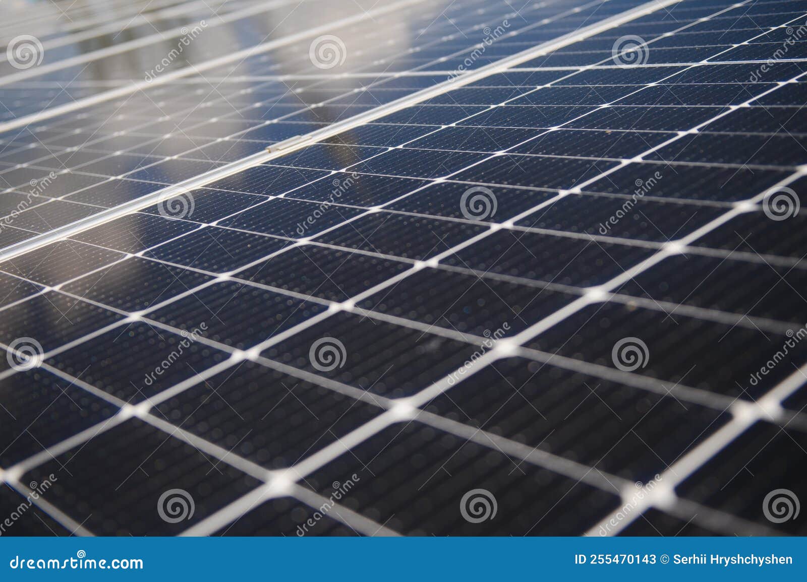 A Set of Dark Blue Solar Panels Stock Image - Image of summer ...