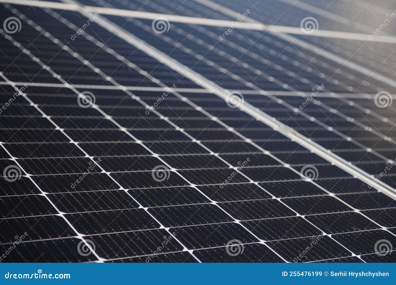 A Set of Dark Blue Solar Panels Stock Image - Image of protection ...