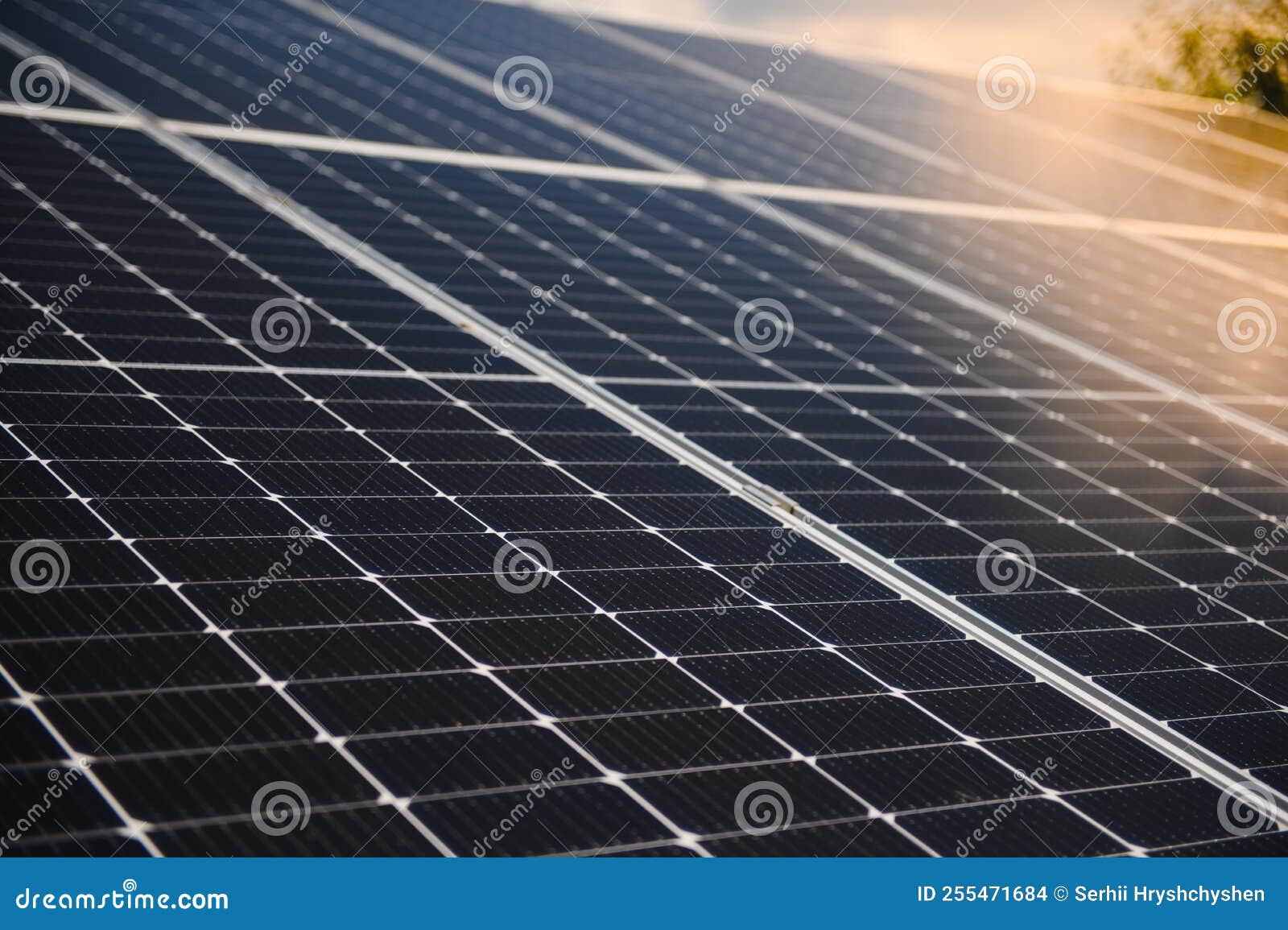 A Set of Dark Blue Solar Panels Stock Photo - Image of equipment ...