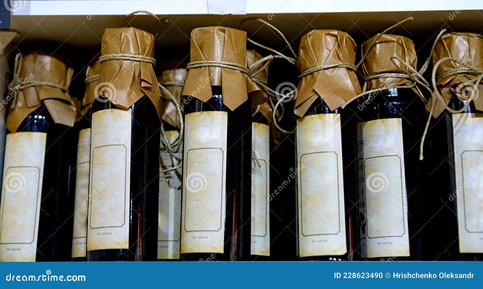 A set of dark bottles stock photo. Image of alcohol - 228623490
