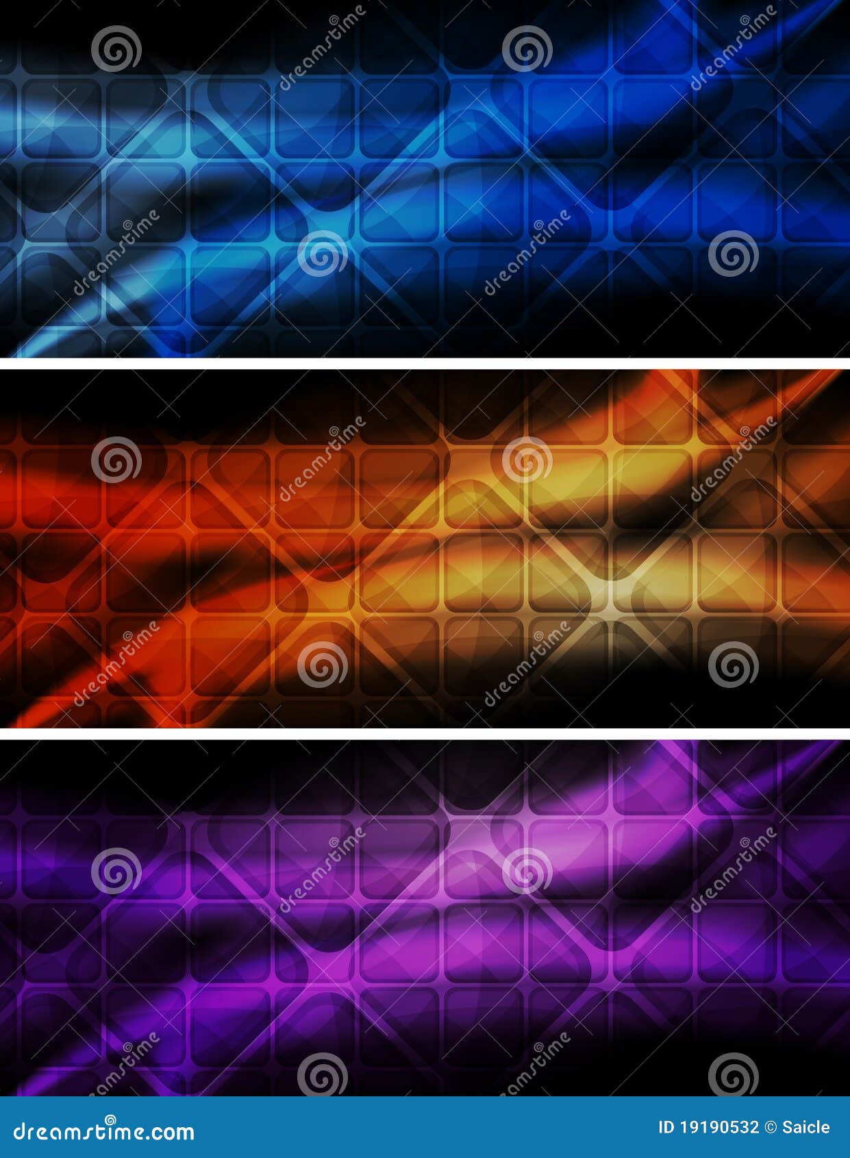 Set of Dark Glowing Banners Stock Vector - Illustration of light, easy ...