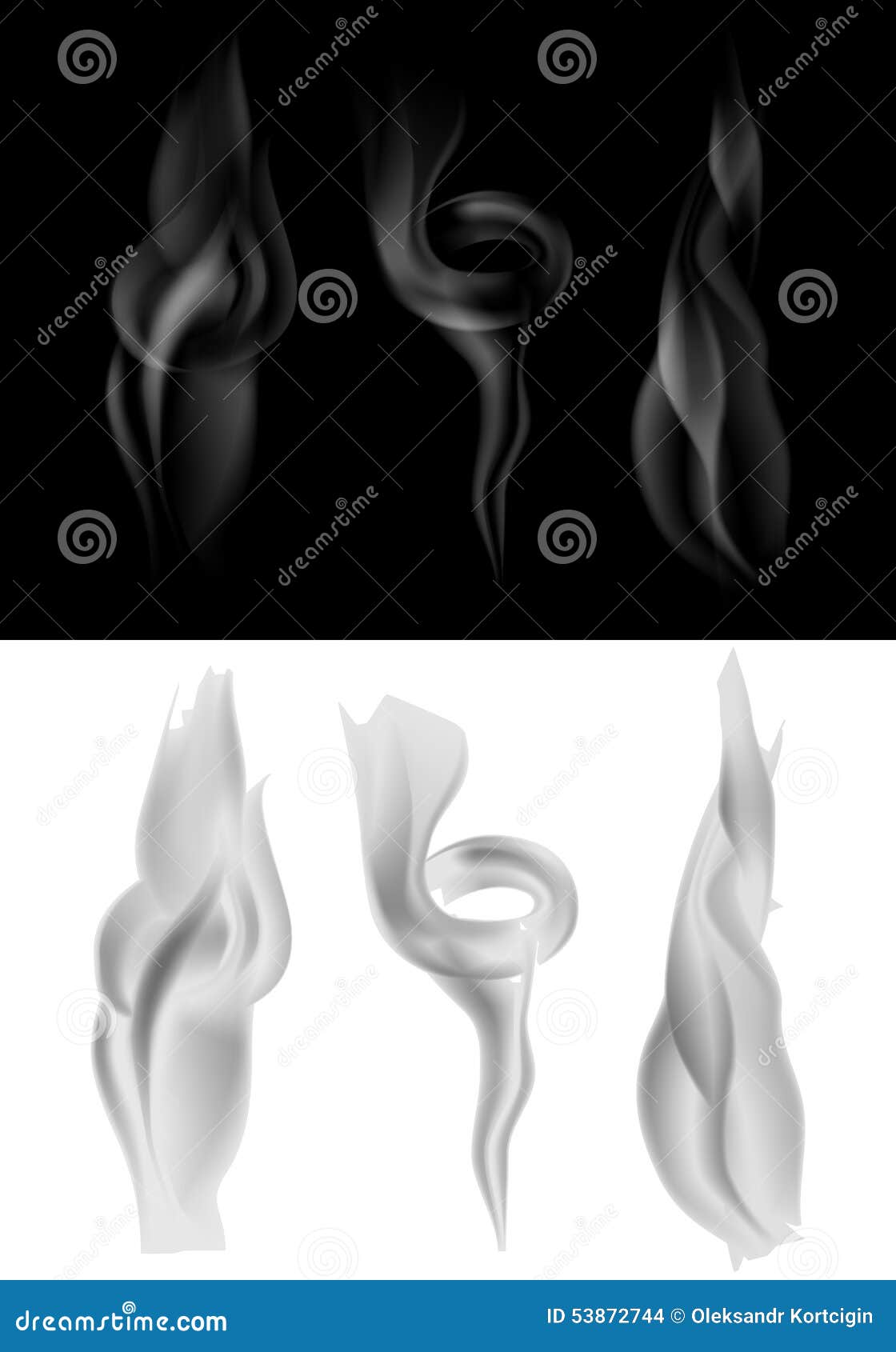Set of Dark and Light Smoke Stock Vector - Illustration of fire ...