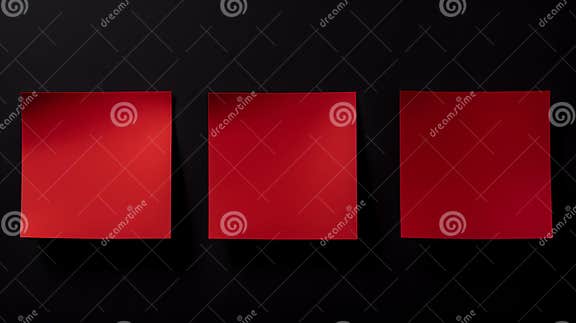 Set of Dark Red Square Paper Notes on a Black Background. Brainstorming ...