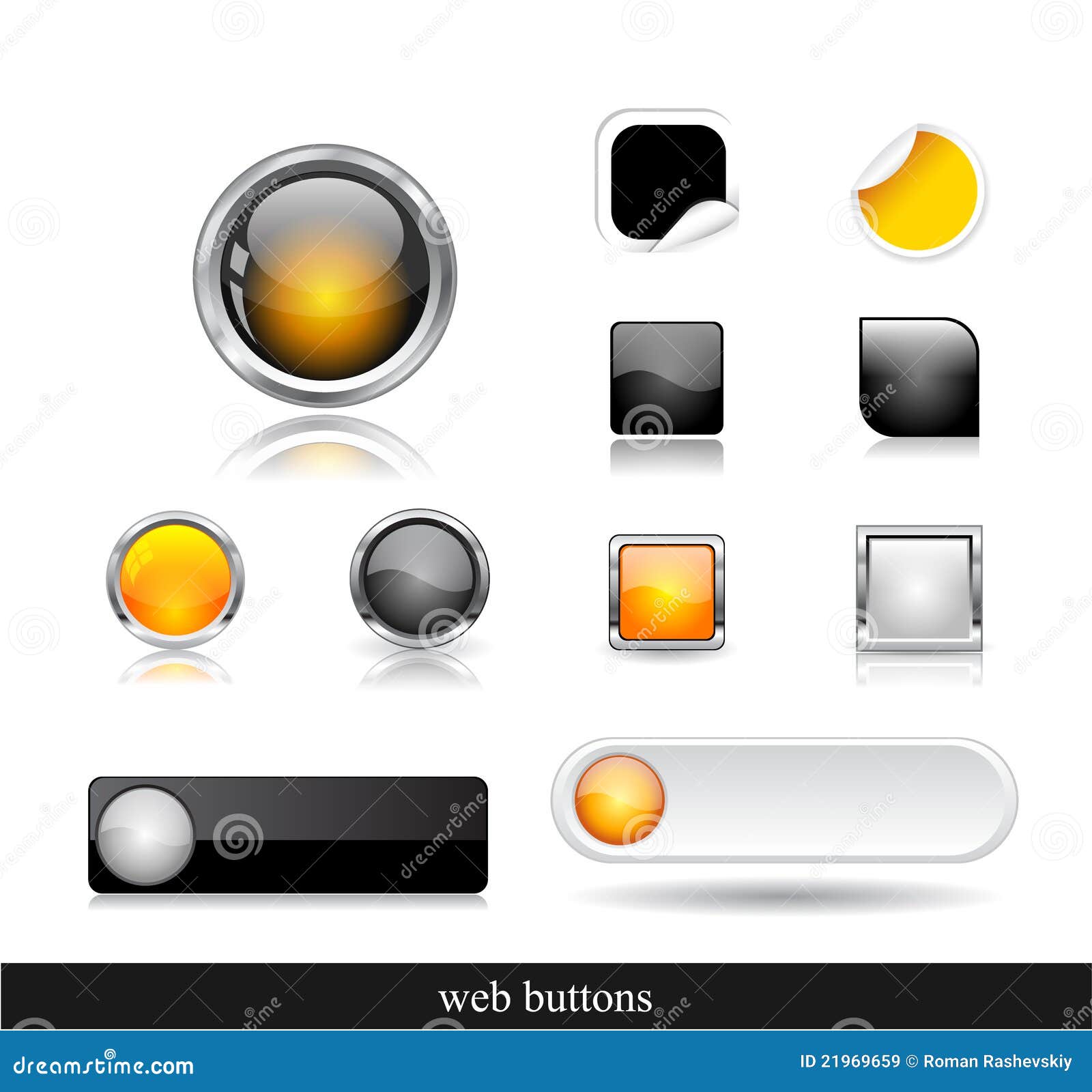Set of dark web buttons stock vector. Illustration of page - 21969659