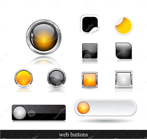 Set of dark web buttons stock vector. Illustration of page - 21969659