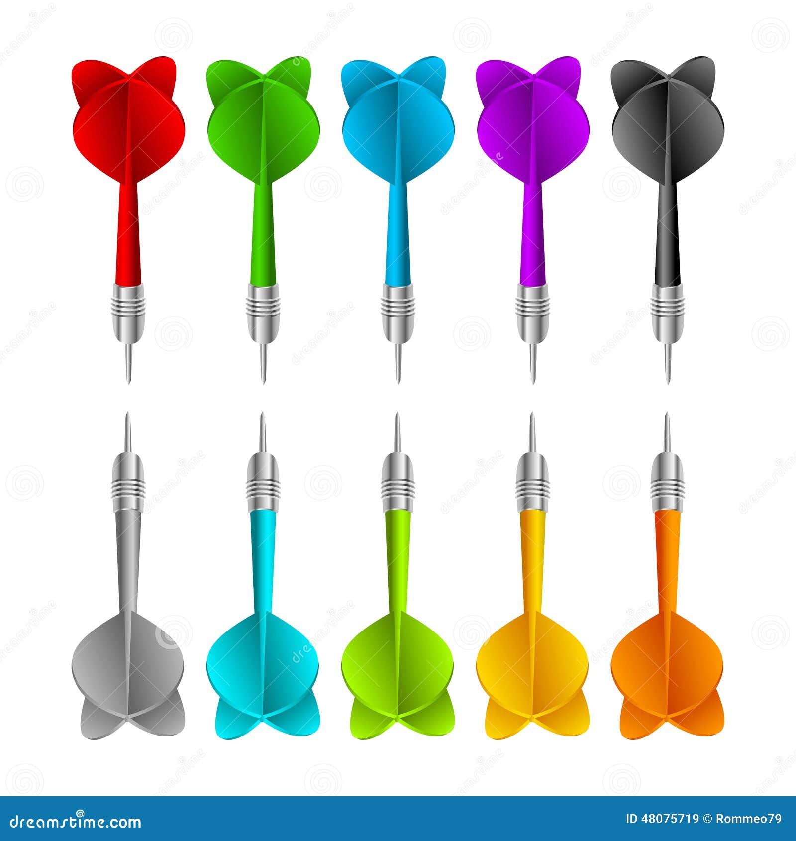 Set of Darts. Vector Color Game Concept Stock Vector - Illustration of ...