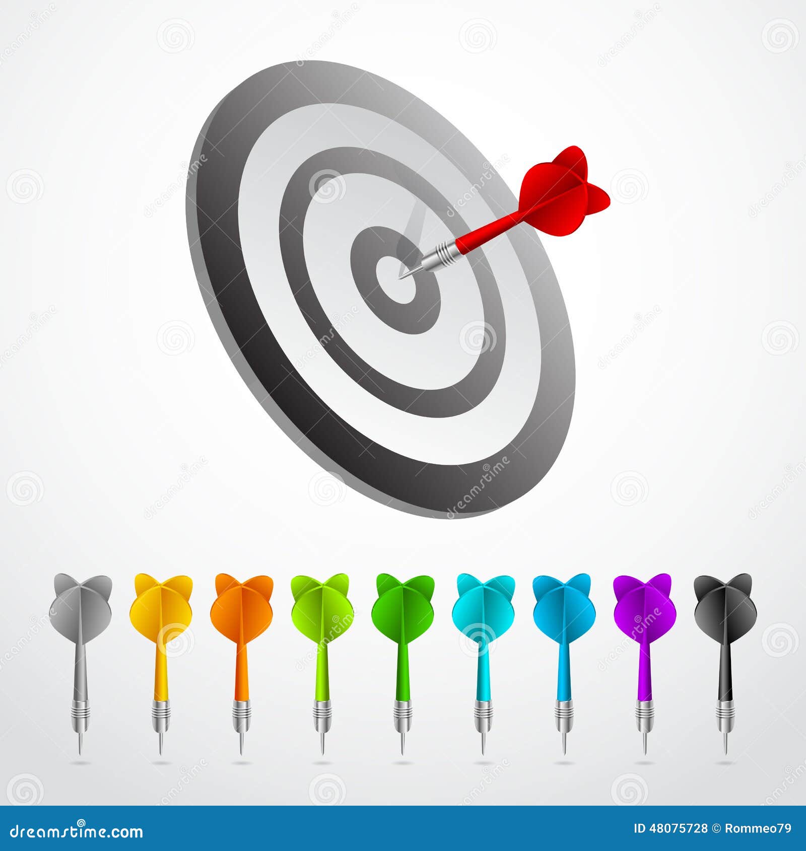 Set of Darts. Vector Color Game Concept Stock Vector - Illustration of ...