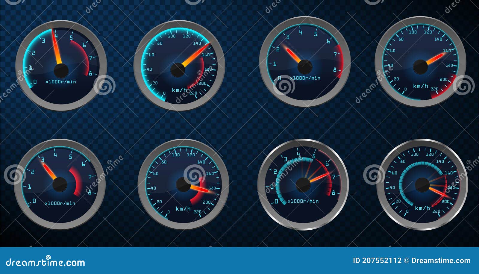 Car Speedometer. Realistic Speedometer With Speed Level Scale Isolated ...