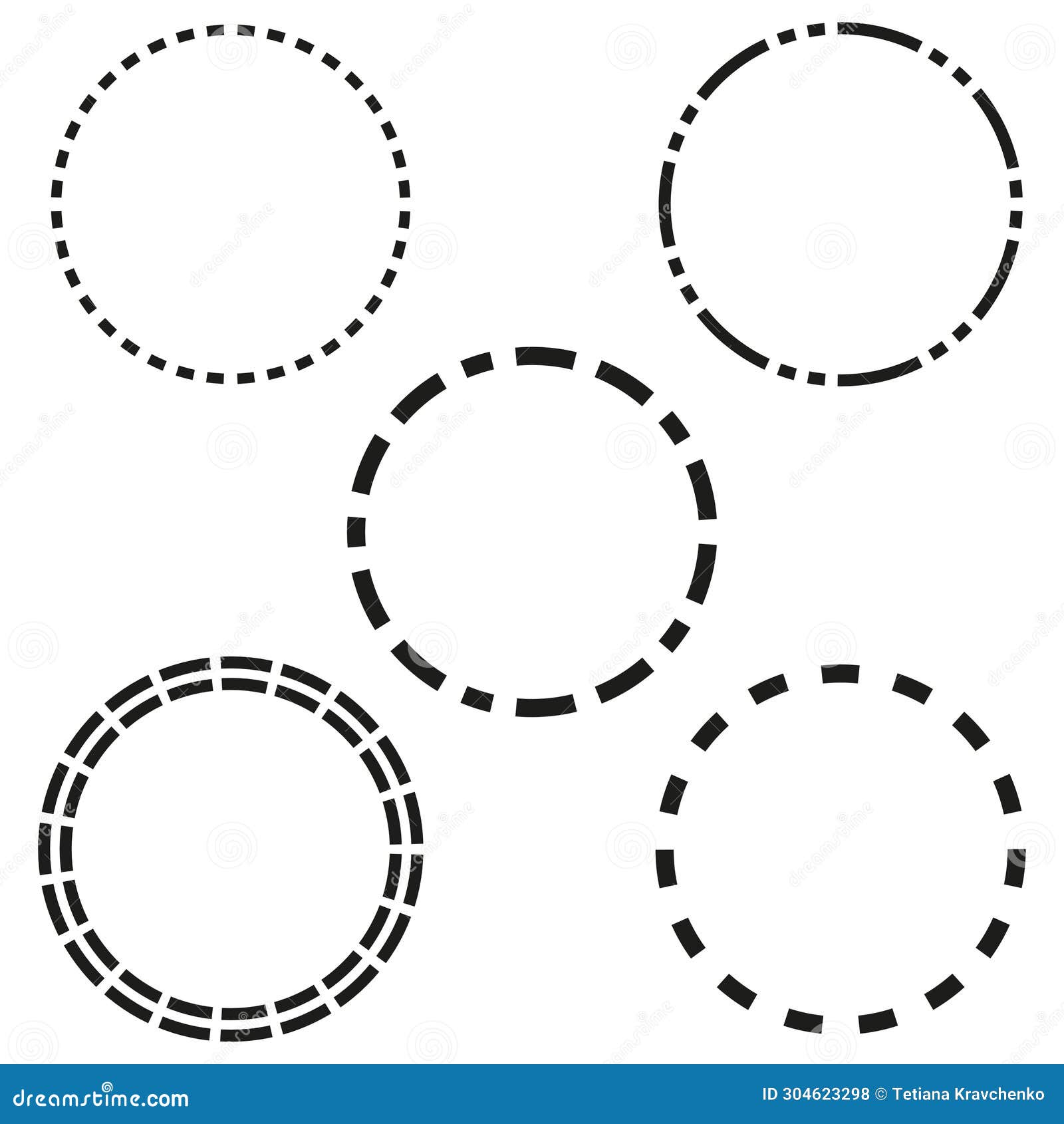 Set Dashed Circle. Vector Illustration. EPS 10 Stock Illustration ...