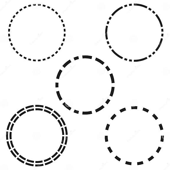 Set Dashed Circle. Vector Illustration. EPS 10 Stock Illustration ...