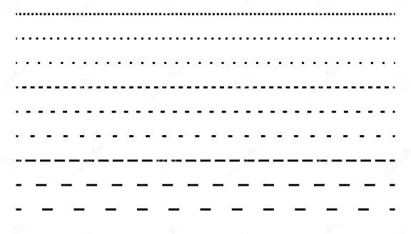 Set of Dashed Lines Collection. Different Types of Dashed Lines Stock ...