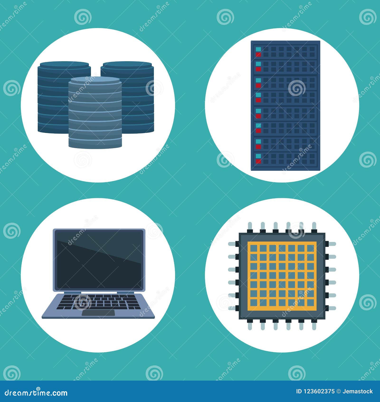 Data center icons stock vector. Illustration of internet - 123602375