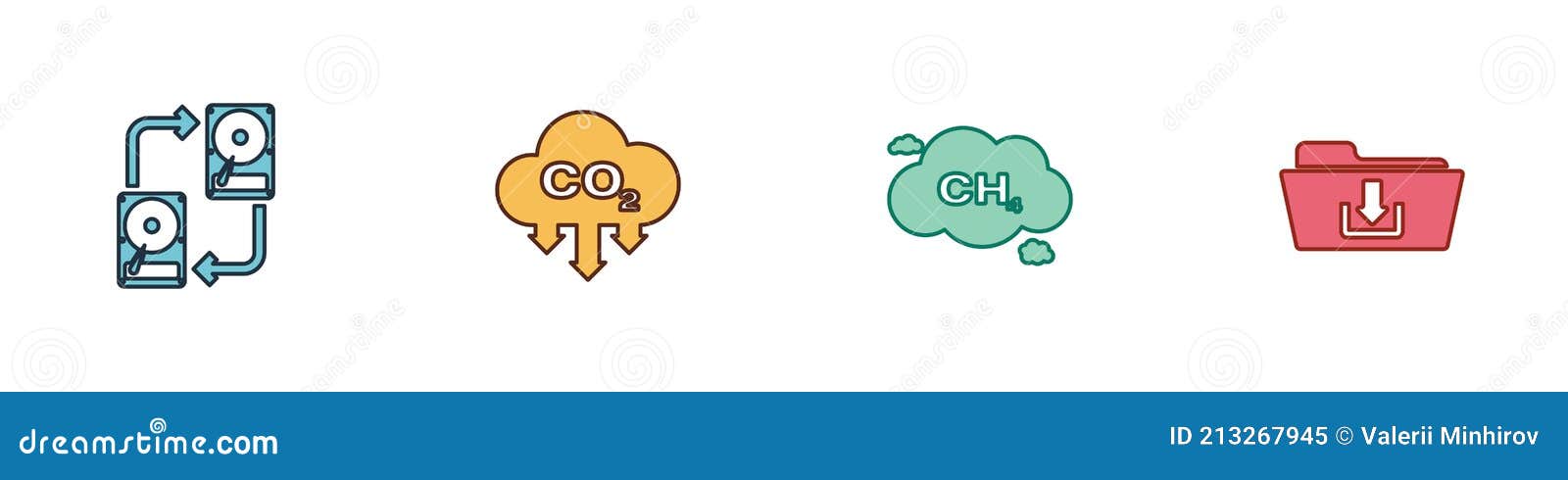 Cloud With Methane Molecule Structure Icon Vector | CartoonDealer.com ...
