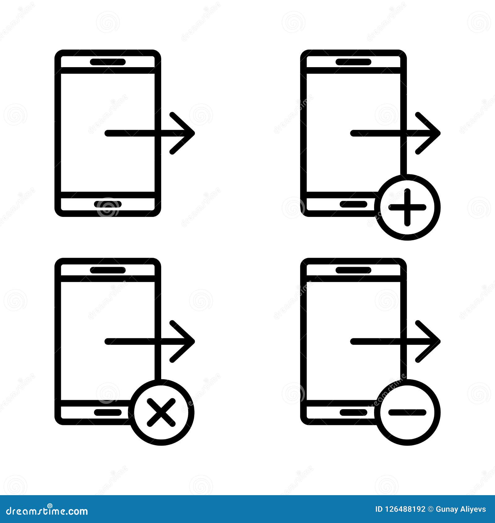 Set of Data Storage Smartphone Icons. Element of Phone Icons for Mobile ...