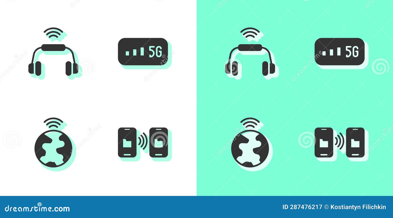 Set Data Transfer and Storage, Smart Headphones System, Global ...