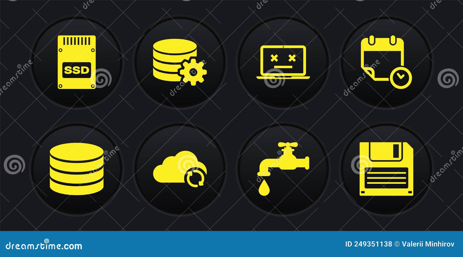 Set Database, Calendar And Clock, Cloud Sync Refresh, Water Tap, Dead ...