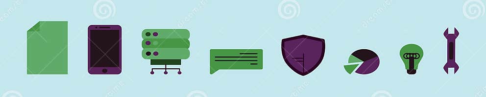 Set of Database Cartoon Icon Design Template with Various Models ...