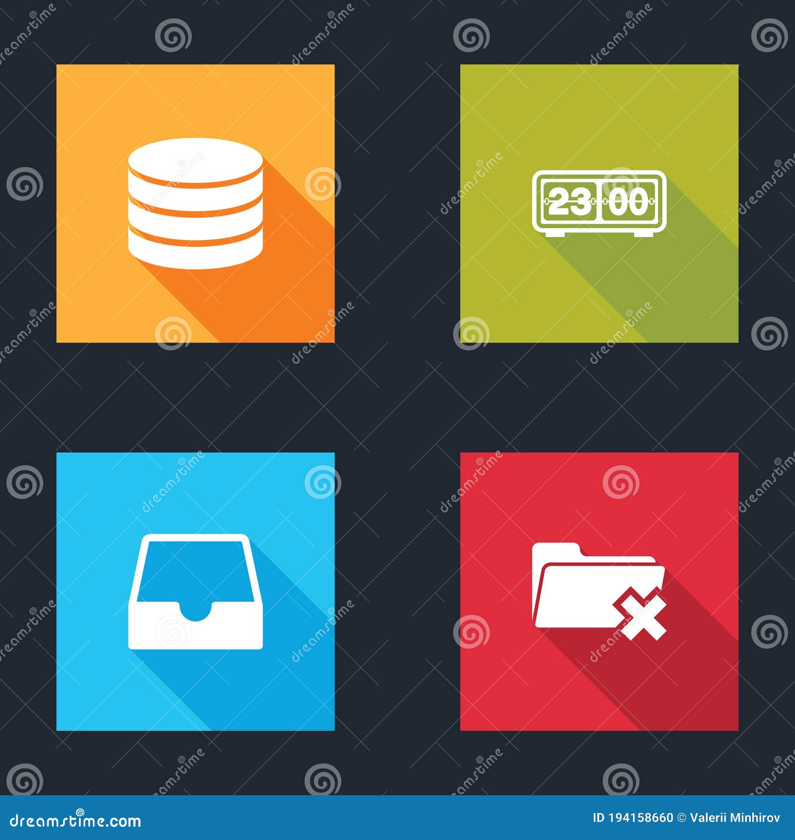 Set Database, Retro Flip Clock, Social Media Inbox and Delete Folder ...
