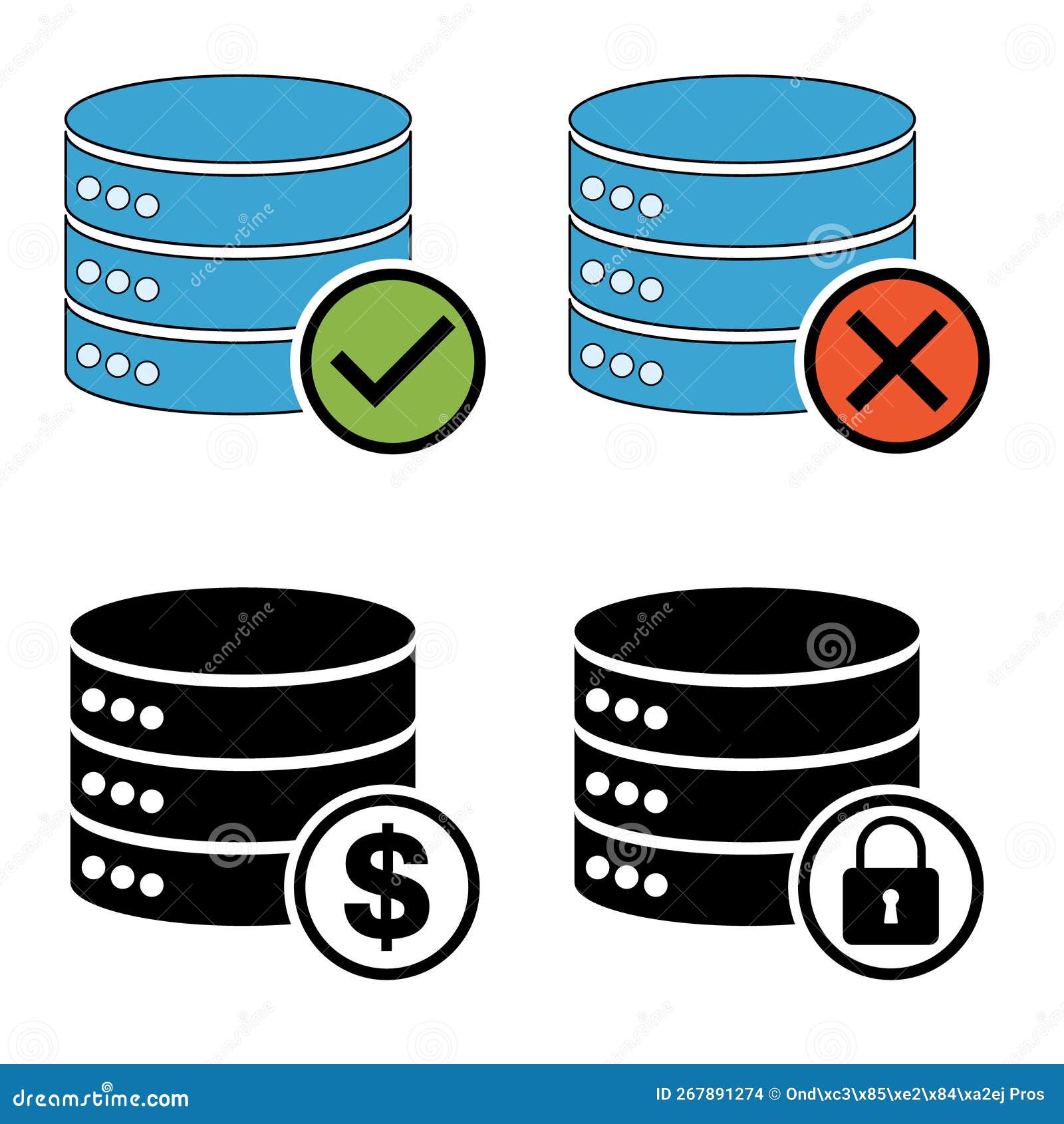Set Of Database Storage Icon Internet Network Server Cloud Data Symbol Connection System 0919