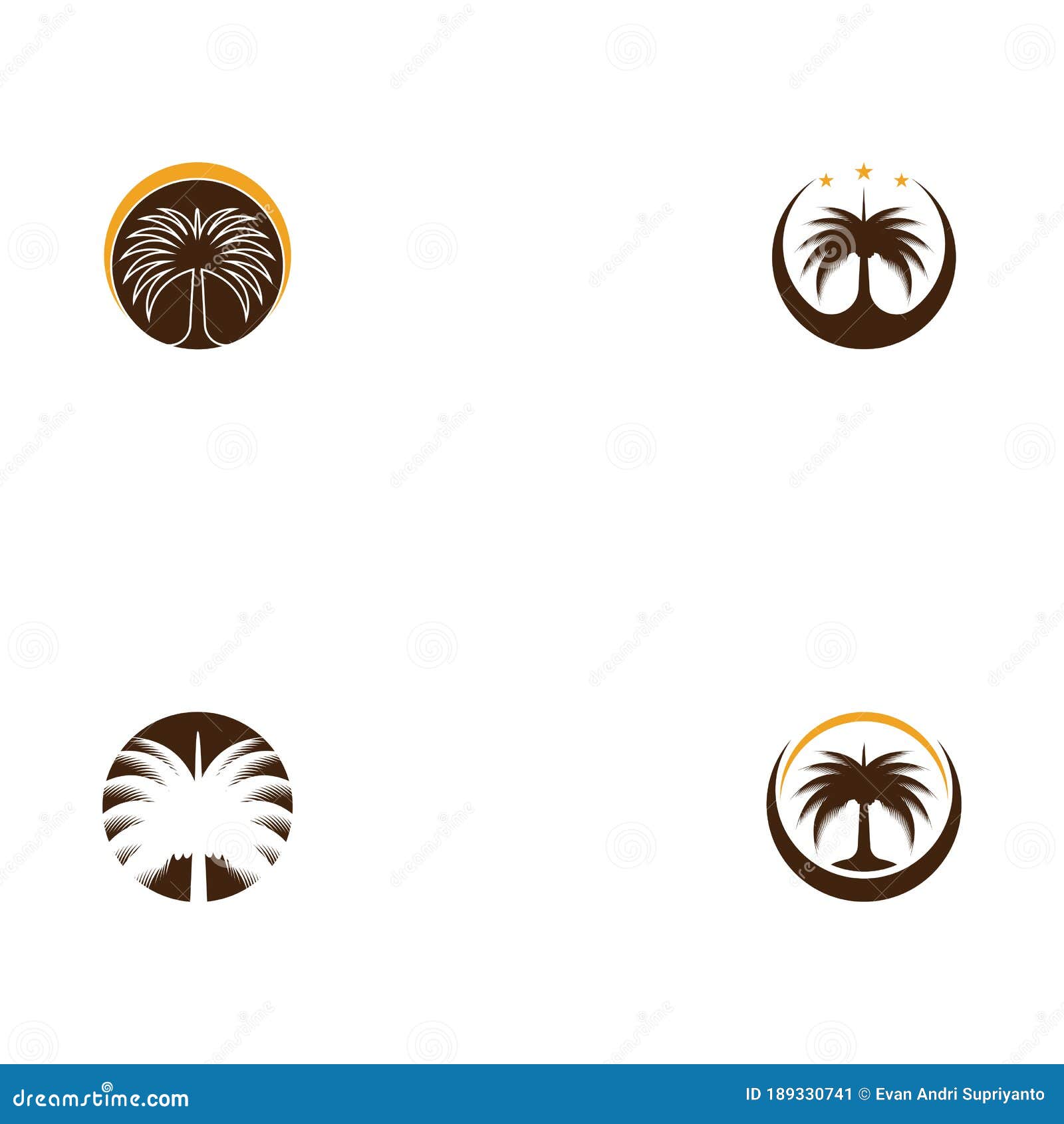 Set Dates Tree Logo Template Vector Symbol Stock Vector - Illustration ...