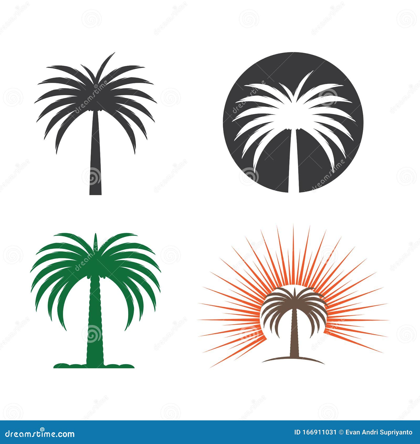 Set Dates Tree Wave Logo Template Vector Symbol Stock Vector ...