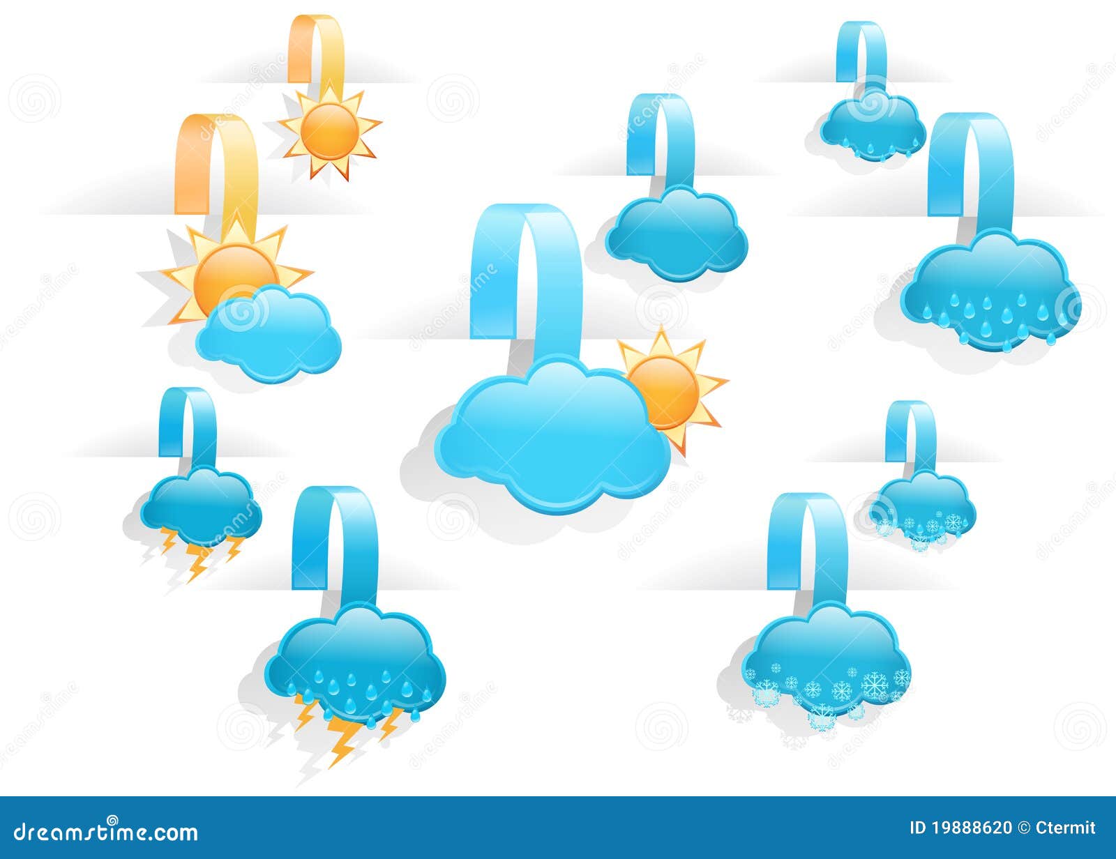 Set of Day Weather Forecast Tag Labels Stock Vector - Illustration of ...
