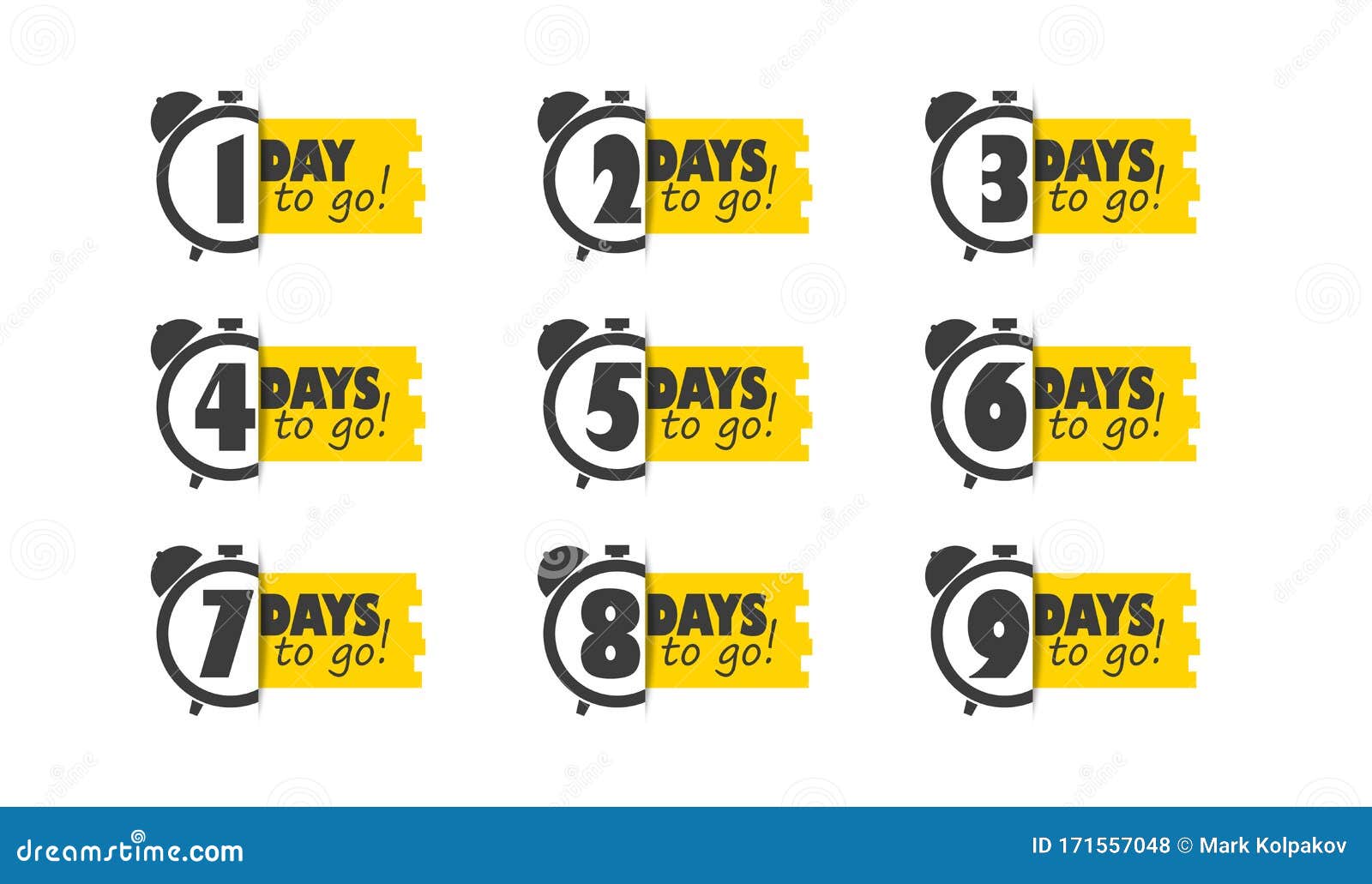 Set Days Countdown, Days Left Hours with Shadow Stock Illustration ...