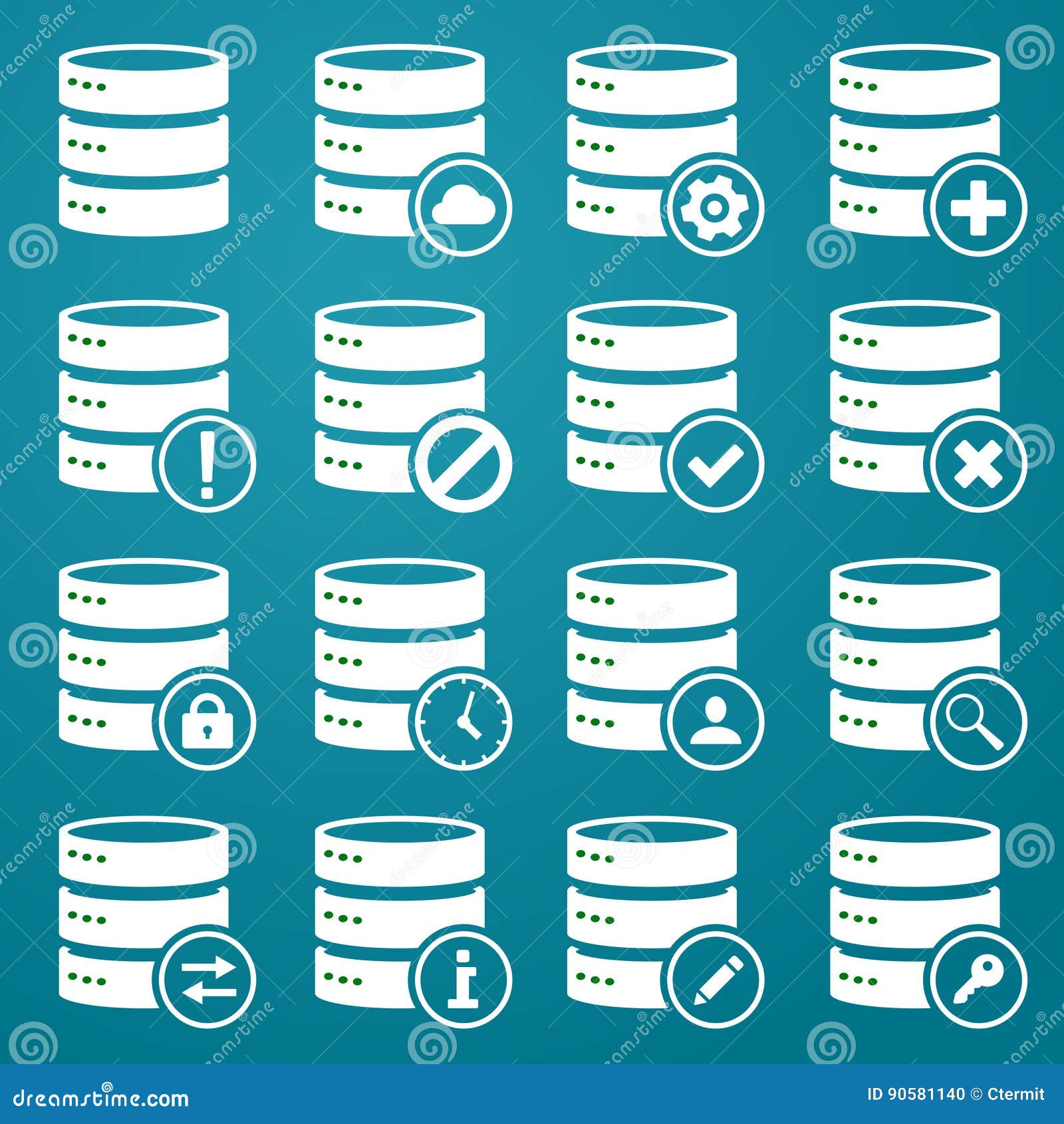 Set of DB icons stock vector. Illustration of profile - 90581140