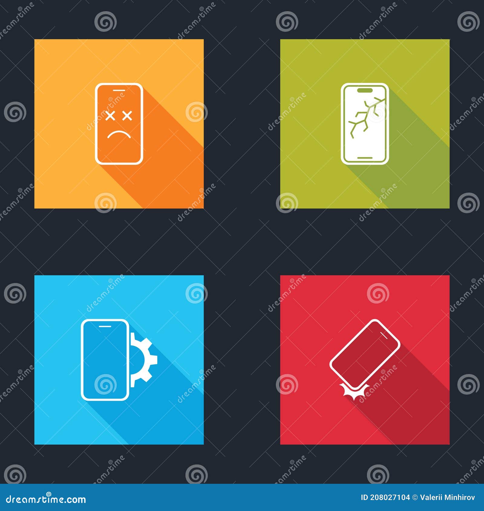 Set Dead Mobile, Mobile with Broken Screen, Phone Repair Service and ...