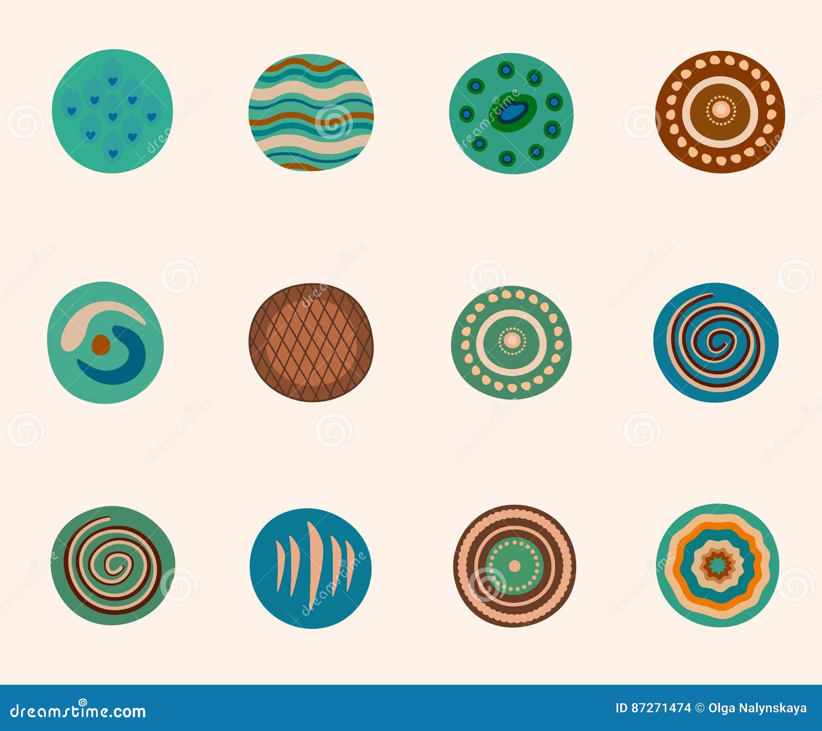 Set of Decor Elements stock vector. Illustration of circle - 87271474