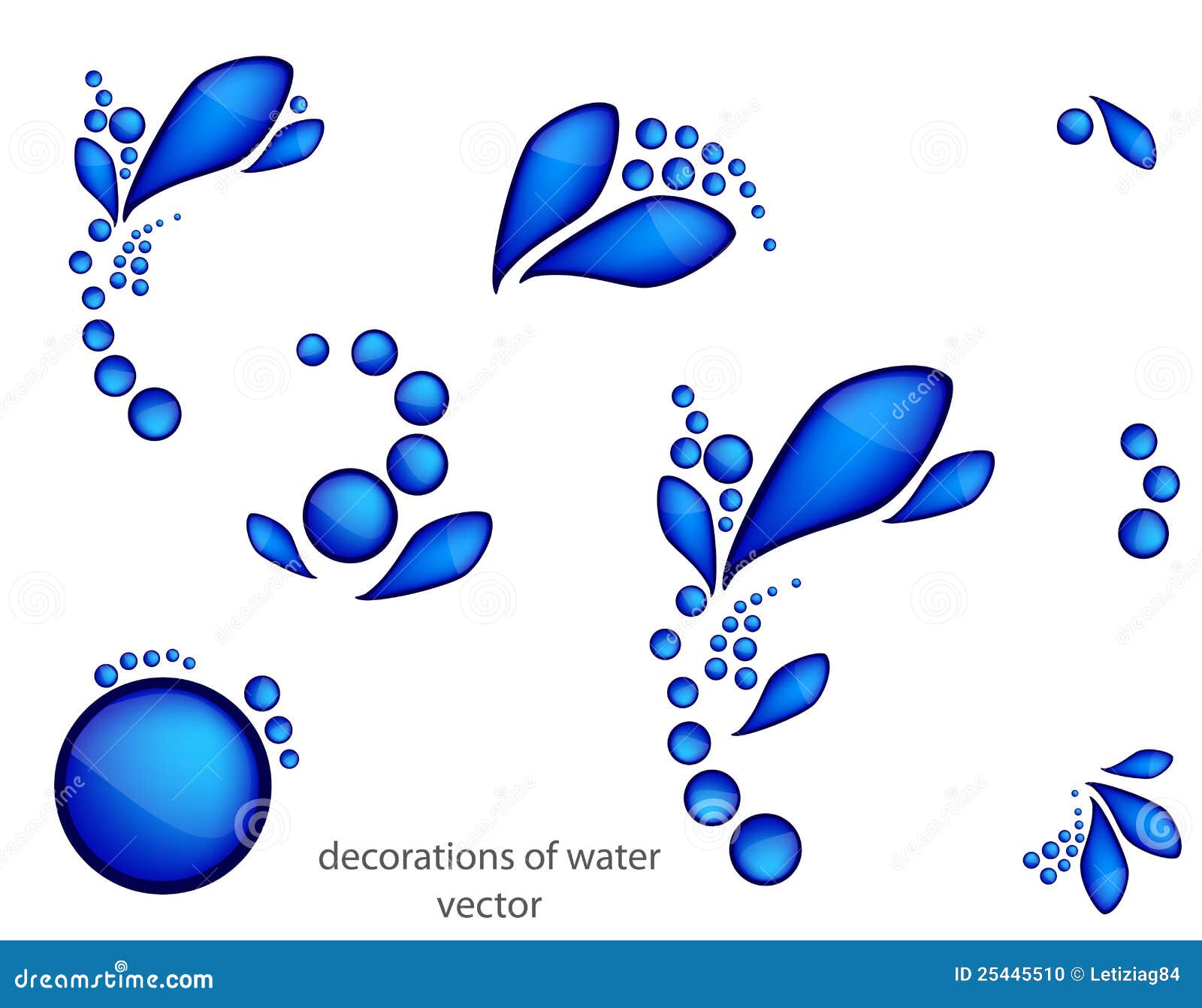 Set Decoration of Water Abstract Stock Vector - Illustration of colored ...